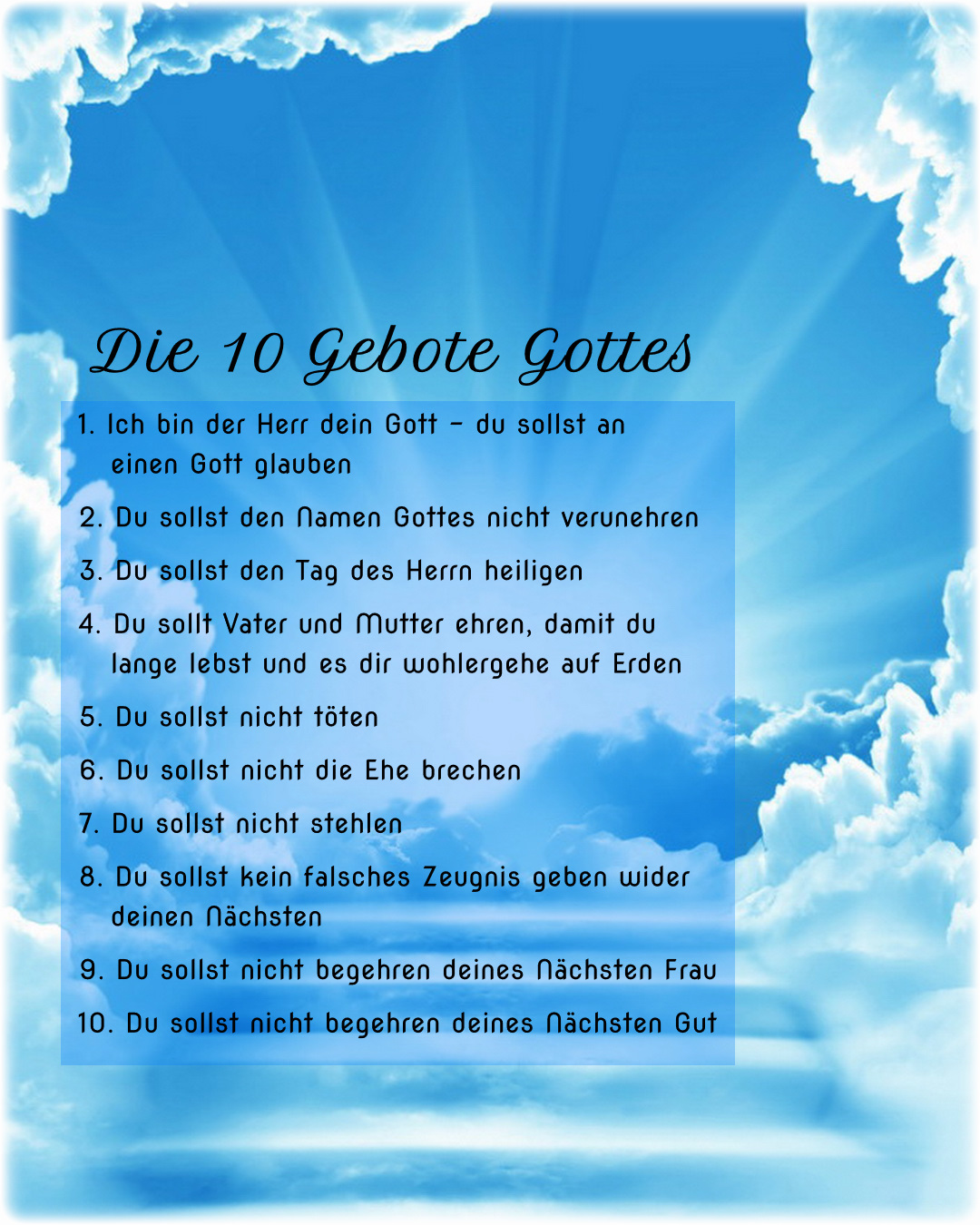 Rosenkönigin Heroldsbach - GEBOTE